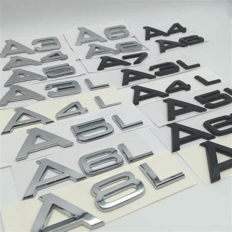 1pcs 3D ABS A3L A4L A5L A6L A8L A3 A4 A5 A6 A8 Car Letter Rear