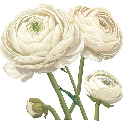 Premium Vector Ranunculus Flowers