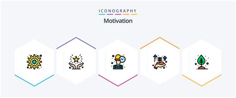 Motivation 25 Filledline Icon Pack Including Pot Growth Employee