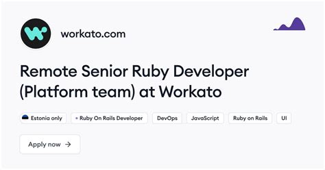 😀 Workato Is Hiring A Remote Senior Ruby Developer Platform Team R