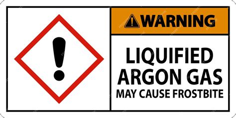 Premium Vector Warning Liquified Argon Gas Ghs Sign On White Background