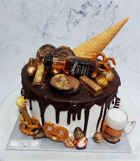 壹零弎號 103pastry [酒瓶巧克力]蛋糕 霸气的威士忌酒瓶巧克力蛋糕 送给你的男神或者爸爸长辈