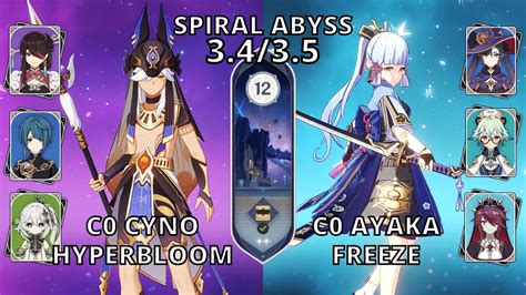 Spiral Abyss 3 5 Cyno Hyperbloom Ayaka Freeze F2P YouTube
