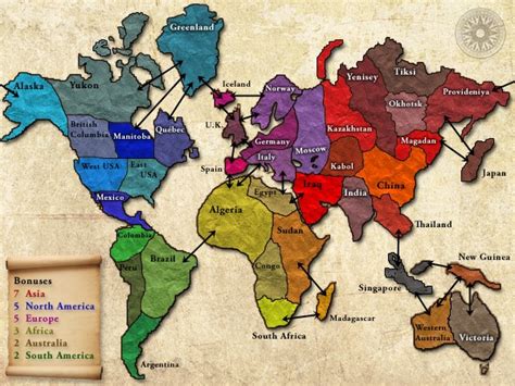 Original Risk Board Game Map