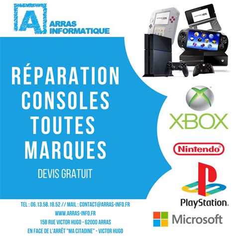 Réparation Consoles à Arras 62 Pas De Calais Arras Informatique Et