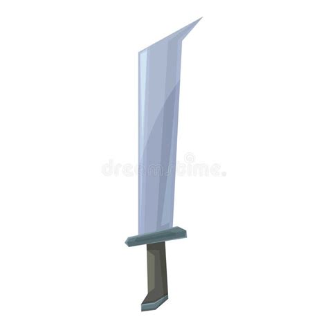 Large Sharp Fantasy Sword Pointing Upwards Stock Vector Illustration