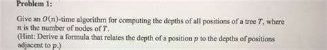 solved give an o n time algorithm for computing the depths