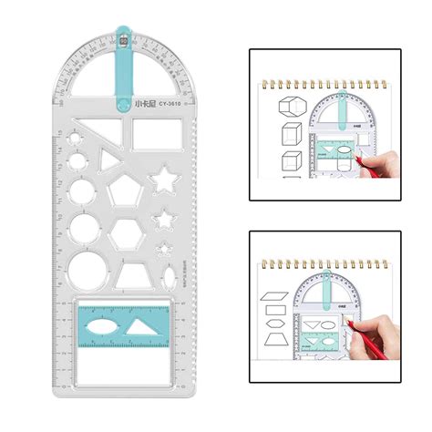 Multifunctional Geometric Ruler Drawing Template Mathematics Clear