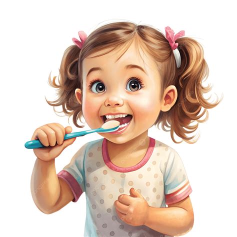 Girl Brush Teeth Clip Art