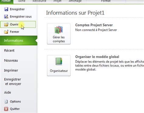 Ms Project Importer des données depuis Excel fichiers xls xlsx