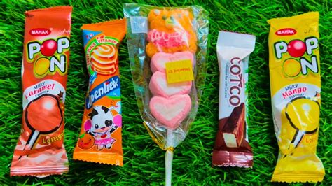 Satisfying Asmr Unboxing Video Colorful Lollipops Chocolate Sweets And