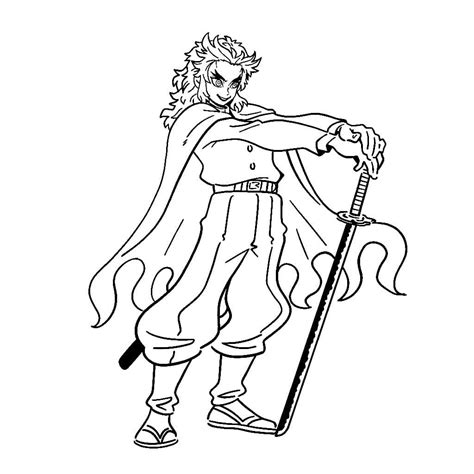 Desenhos Para Colorir De Kyojuro Rengoku AniYuki Anime Portal
