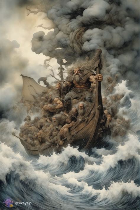 🌧️ Несгибаемый Викинг: Битва Стихий🌊🛡️ В гиперреалистическом шедевре ...