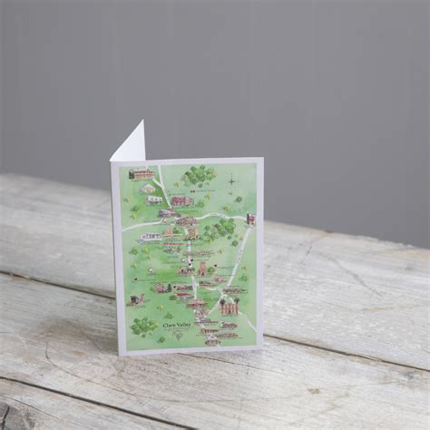 Clare Valley Wine Region Map A6 Greeting Card Palatable Tea Towels