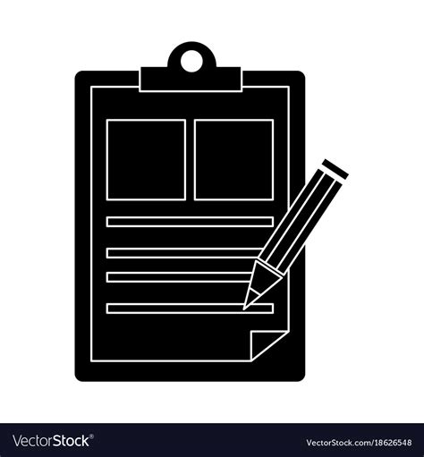 Document Board With Pencil Royalty Free Vector Image