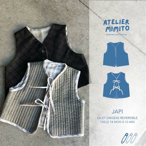 Gilet Unisexe Reversible Enfant Patron Couture PDF