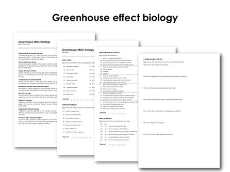 Greenhouse Effect Biology Teaching Resources