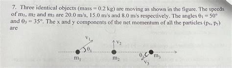 solved 7 three identical objects mass 0 2 kg are moving