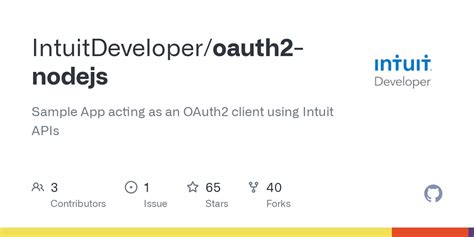 Github Intuitdeveloperoauth2 Nodejs Sample App Acting As An Oauth2 Client Using Intuit Apis