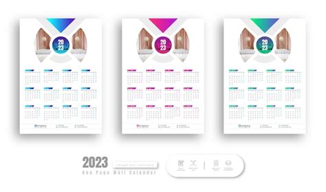 Calendario De Pared 2023 O Diseño De Plantilla De Calendario De Pared