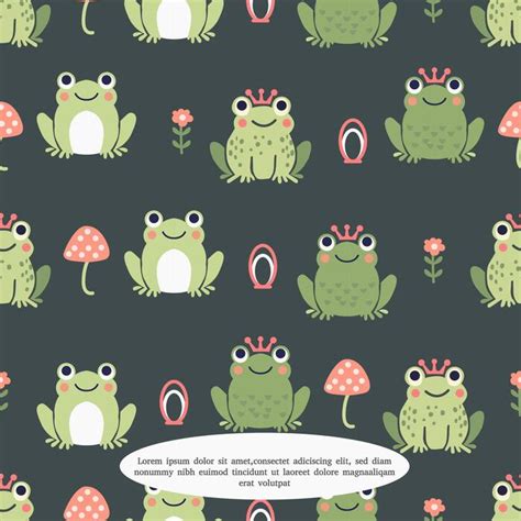 Cute Frog Pattern Vector Art Icons And Graphics For Free Download