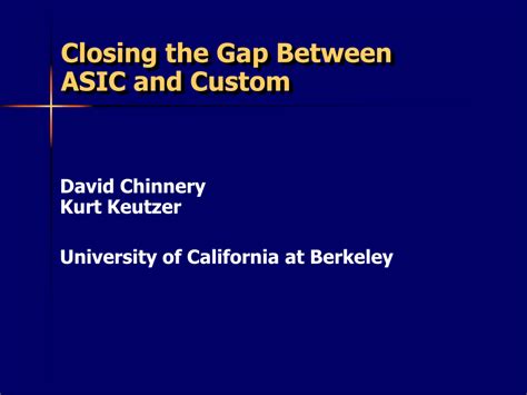 Pdf Closing The Gap Between Asic And Custom Tutorial