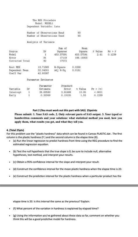 Solved I Would Like This To Be Solved Using SAS Please Chegg