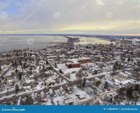 Canal Park In Duluth Is A Popular Place Even During Winter Stock Image