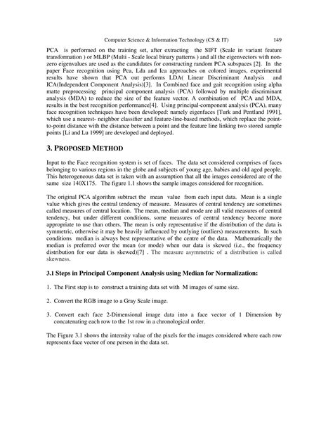 Face Recognition Using Principal Component Analysis With Median For
