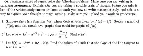 solved on a separate sheet of paper solve the following