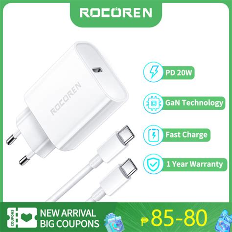 【50 Off Voucher】rocoren Pd 20w Gan Charger Fast Charging Charger Usb