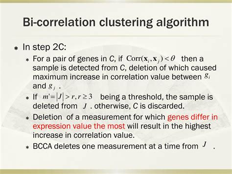 Ppt Bi Correlation Clustering Algorithm For Determining A Set Of Co