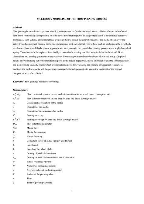 Pdf Multibody Modeling Of The Shot Peening Process