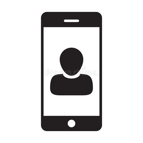 Phone Icon Vector Male Person Profile Avatar With Mobile Symbol For