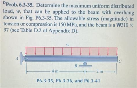 Solved Dprob Determine The Maximum Uniform Chegg