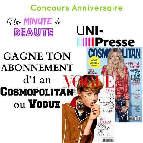 Concours Uni Presse gagne ton abonnement magazine préféré UNE MINUTE DE BEAUTE