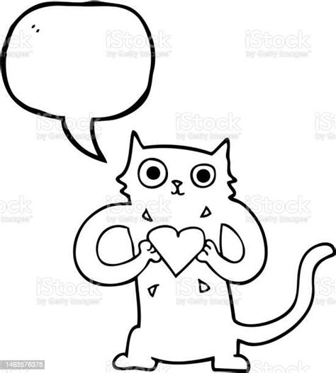 Liberté Dessin Discours Bulle Dessin Animé Chat Avec Coeur Damour