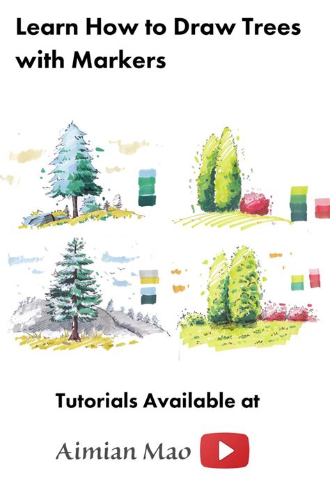 Draw Pine Tree With Markers Copic Marker Art Architecture Drawing Sketchbooks Abstract