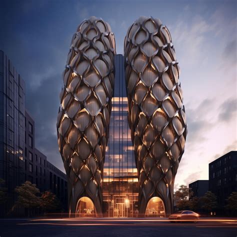A Parametric Architecture Hotel Tower Of A Story Glass Box With Ice
