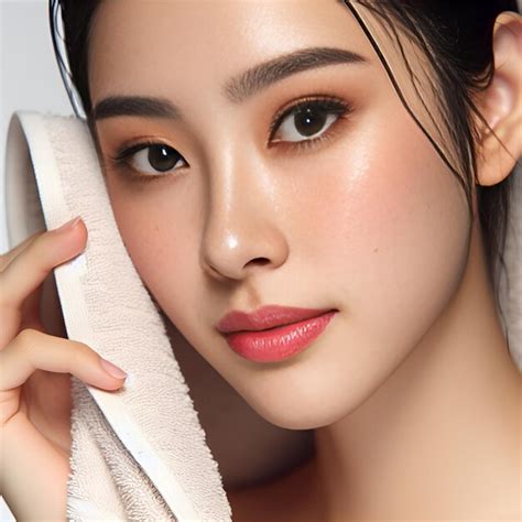 Asian Women Are Using A Dry Towel After Showering Spa Skincare Beauty