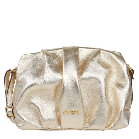 Bolsa De Couro Croosbody Tina Ouro