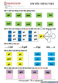 My worksheet Language: Vietnamese Grade/level: 1 School subject: Tiếng ...