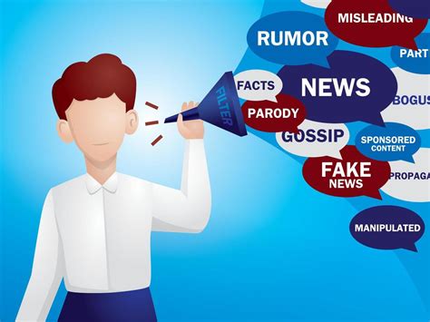 o homem está filtrando o vetor de ilustração de notícias falsas Vetor no Vecteezy