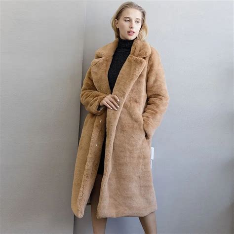 캐주얼 따뜻한 슬림 롱 인조 밍크 모피 코트 및 재킷 여성용 패션 모피 2020 가을 겨울 Faux Fur