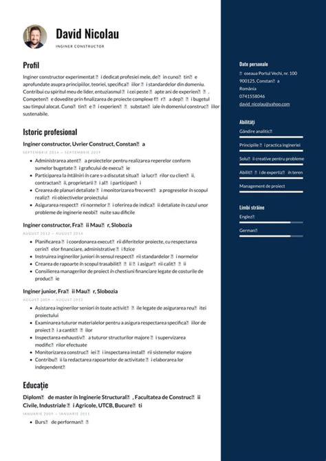 Exemple și Sugestii De Redactare Cv Pentru Inginer Constructor în 2025