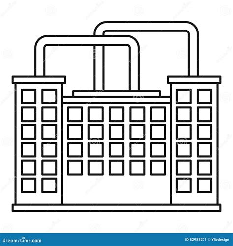 Factory Building Icon Outline Style Stock Vector Illustration Of Nuclear Building 82983271