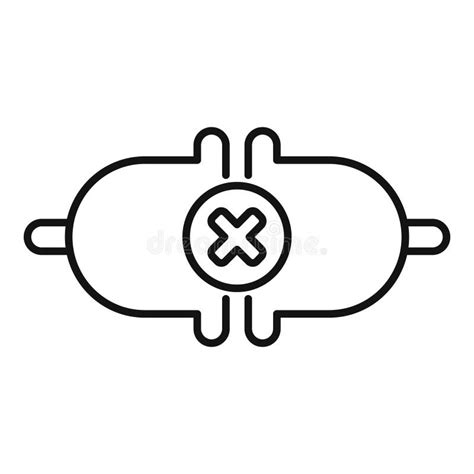 Electronic Capacitor Component Showing Error With Cross Symbol Stock Vector Illustration Of