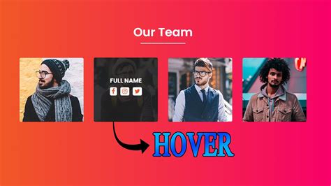 how to make animated team section design using html and css step by