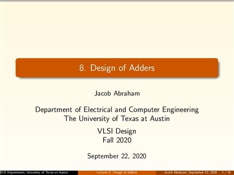 pdf 8 design of adders university of texas at austinjaa vlsi