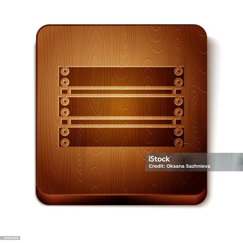 흰색 배경에 격리 된 갈색 나무 상자 아이콘입니다 식료품 바구니 창고 상자 야채 제품에 대한 빈 나무 용기 나무 사각형